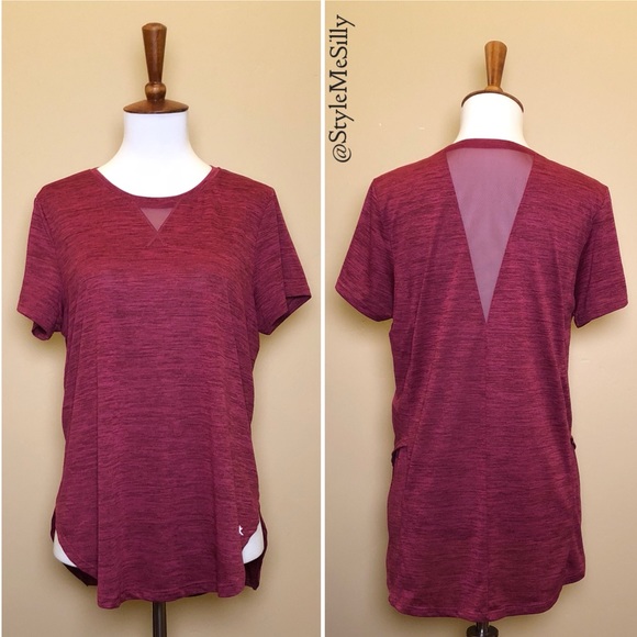 Danskin | Tops | Danskin Short Sleeve Workout Top With Mesh Detail ...